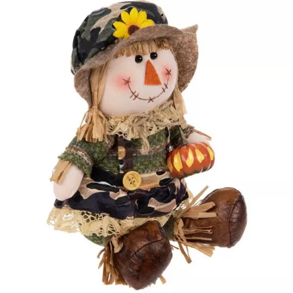 Accents | New Fall Camo Scarecrow Weighted Plush Decoration Fall ...